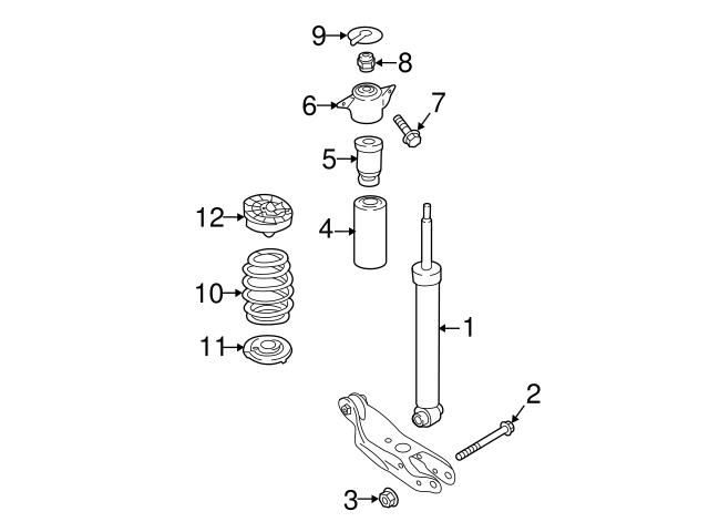 Genuine VW/Audi 8W0513353A Shock Absorber Mount; Left, Right, Rear ...