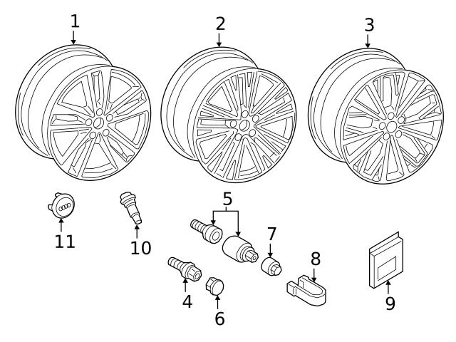 Genuine VW/Audi 8W0601170A Wheel Cap - Audi | 4M0601170A AU8W0601170A