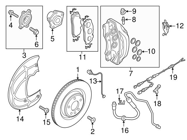 Genuine VW/Audi 8W0611708D Brake Hose/Line; Right, Front Right Right ...