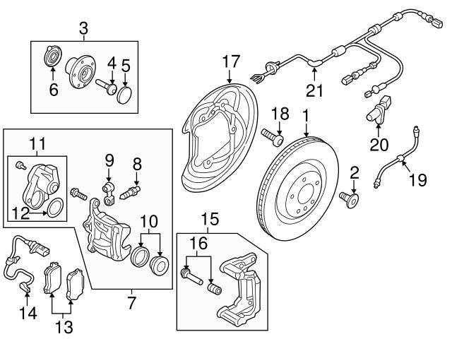 Genuine VW/Audi 8W0698451AE Brake Pad Set; Rear - Audi | AU8W0698451AE