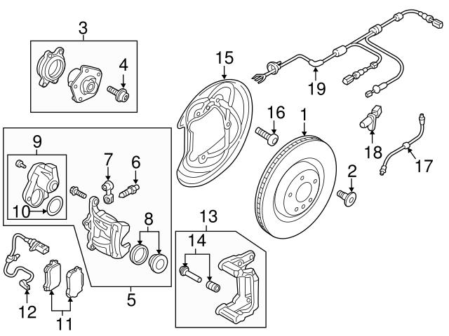 Genuine VW/Audi 8W0698451N Brake Pad Set; Rear - Audi | 8W0698451BE ...