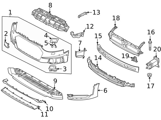 Genuine VW/Audi 8W0807233B Bumper Cover Support Rail Bracket - Audi ...
