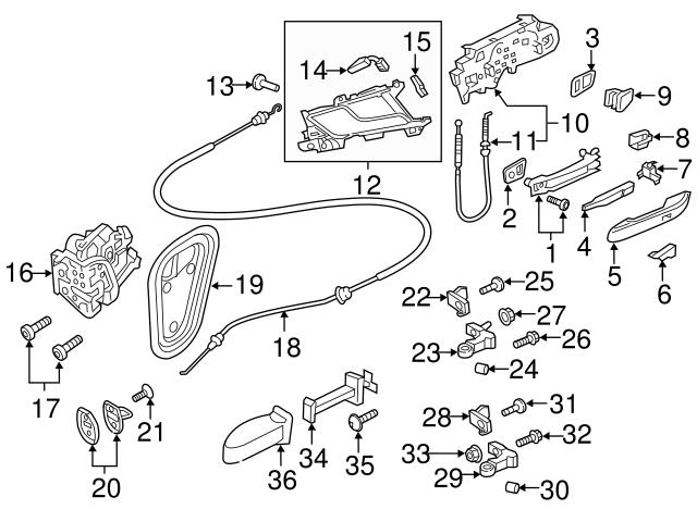 Genuine VW/Audi 8W0833403A Door Hinge Parts; Left Lower, Left Upper ...