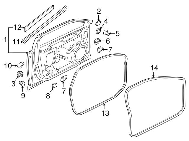 Genuine VW/Audi 8W0837911A Door Seal; Left - Audi | 4K0837911A ...