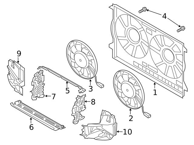 Genuine VW/Audi 8W0959455A Engine Cooling Fan Motor; Left - Audi ...