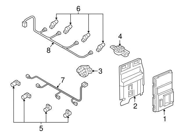 Genuine VW/Audi 8W0971095C Parking Aid System Wiring Harness - Audi ...