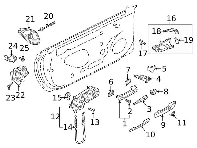 Genuine VW/Audi 8W1837239GRU Exterior Door Handle Cover; Left - Audi ...