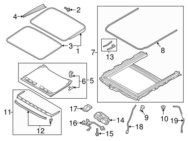 Genuine VW/Audi 8W5877049B Sunroof Frame - Audi | 8W5877049 8W5877049A ...