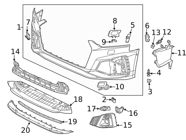 Genuine VW/Audi 8W6121764D Brake Air Duct; Right - Audi | AU8W6121764D