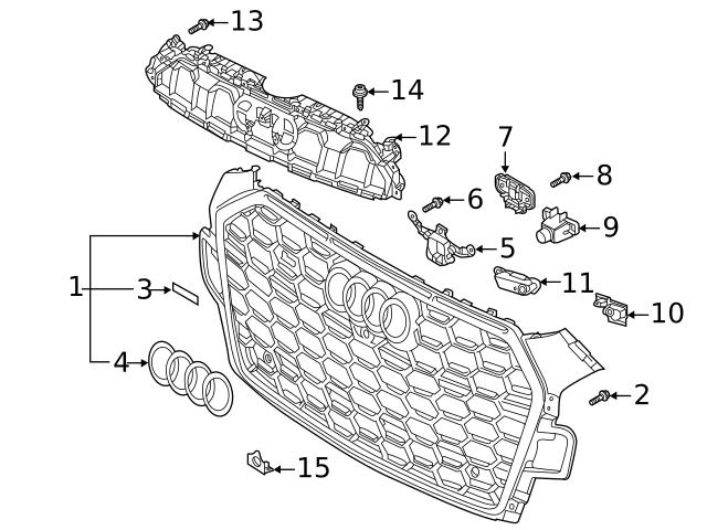 Genuine VW/Audi 8W6807233D Grille Molding - Audi | AU8W6807233D