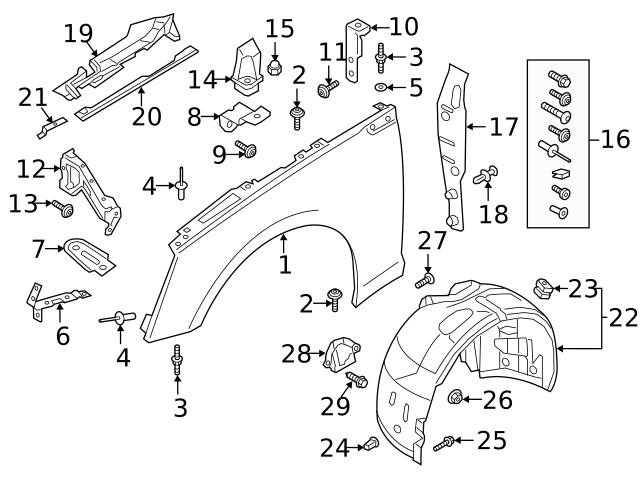 Genuine VW/Audi 8W6821132B Fender Bracket; Right - Audi | AU8W6821132B