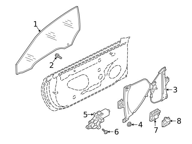 Genuine VW/Audi 8W6837462D Window Regulator; Front Right - Audi ...