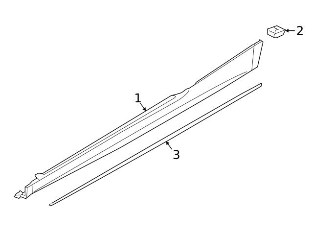 Genuine VW/Audi 8W6854867 Rocker Panel Molding Insulator; Left - Audi ...