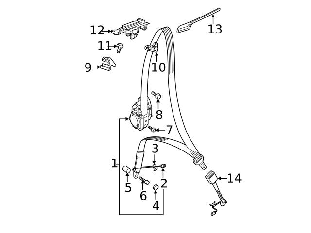 Genuine VW/Audi 8W78597626PS Seat Belt Guide; Right - Audi | AU8W78597626PS
