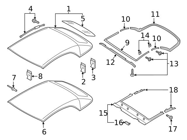 Genuine VW/Audi 8W7898107A Convertible Top Hardware Kit - Audi ...