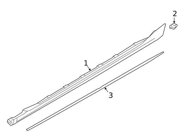Genuine VW/Audi 8W8854868 Rocker Panel Molding Insulator; Right - Audi ...