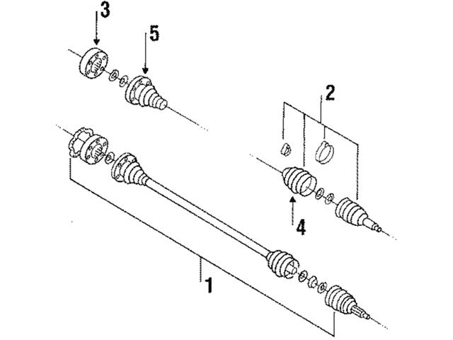 Genuine VW/Audi JZW407449X CV Axle Assembly; Left - VW | 191407271Q ...