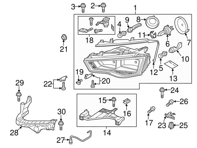 Genuine VW/Audi N10786301 Daytime Running Light; Left, Right - Audi ...