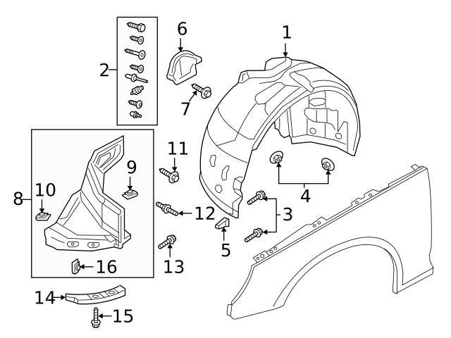 Genuine VW/Audi V04017001B Hood Panel Hardware Kit; Left, Right - Audi ...