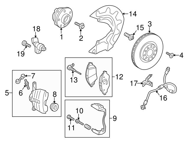 Genuine VW/Audi WHT003860 ABS Wheel Speed Sensor; Right - Audi, VW ...