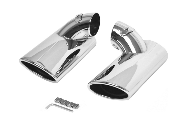 URO Parts W211-EXHAUST Tail Pipe Tip; Chrome Set - Mercedes